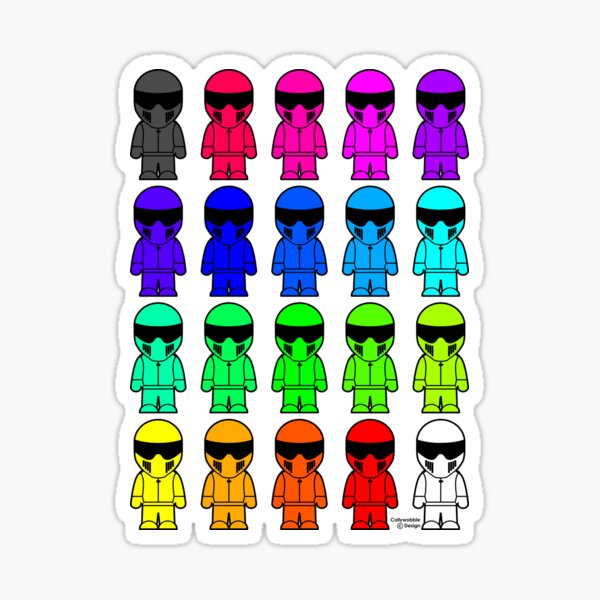 "The Stig - Multi-Coloured" Sticker for Sale by jimcwood | Redbubble