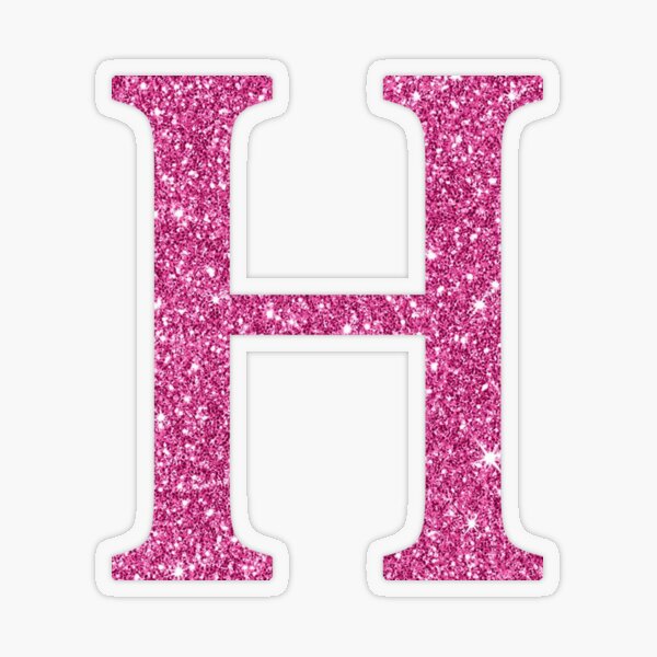 "Pink Glitter Letter H" Sticker by DevineDesignz | Redbubble