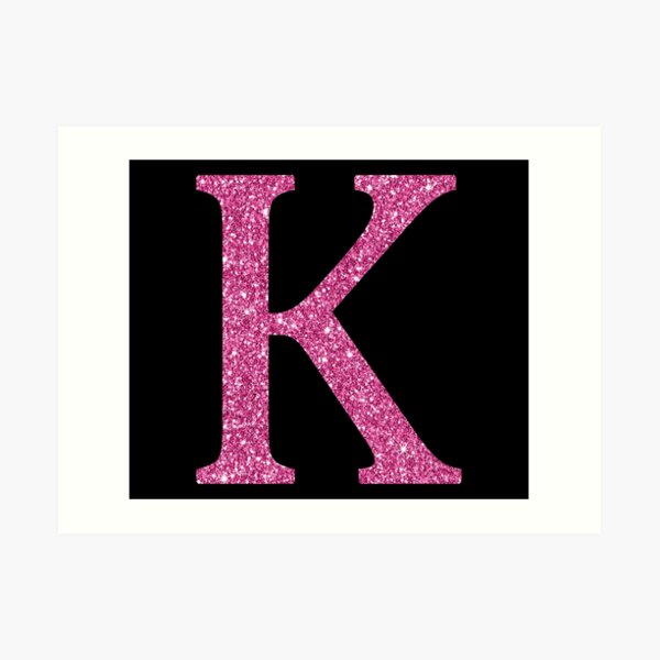 "Pink Glitter Letter K" Art Print by DevineDesignz | Redbubble