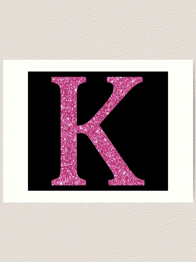 "Pink Glitter Letter K" Art Print by DevineDesignz | Redbubble