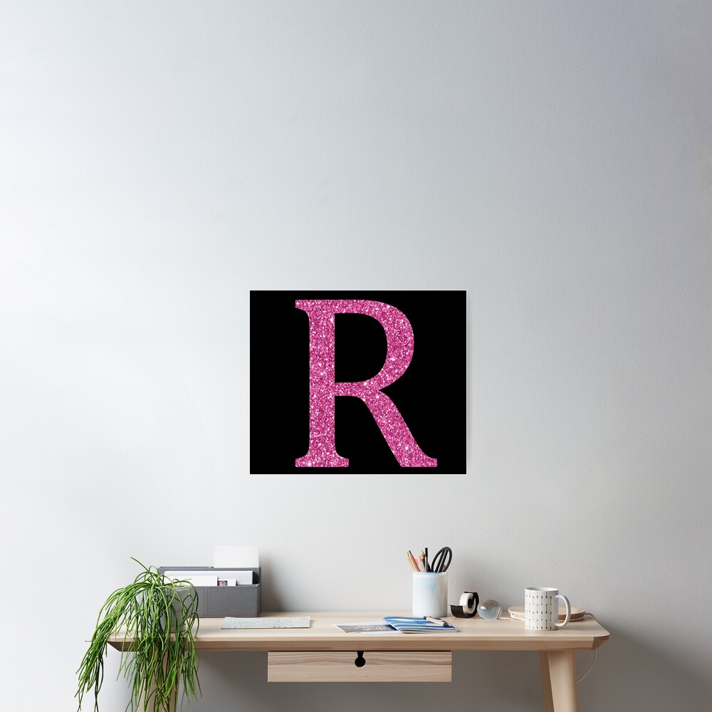 "Pink Glitter Letter R" Poster for Sale by DevineDesignz | Redbubble