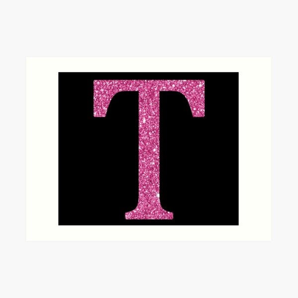 "Pink Glitter Letter T" Art Print by DevineDesignz | Redbubble