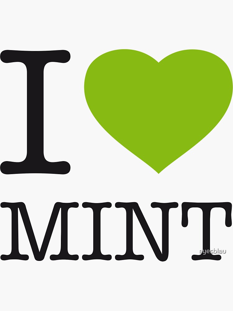 "I LOVE MINT" Sticker by eyesblau | Redbubble