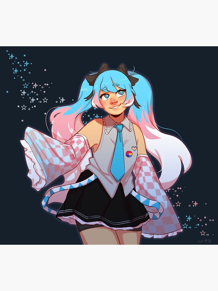 "trans miku" Sticker by citricclown | Redbubble