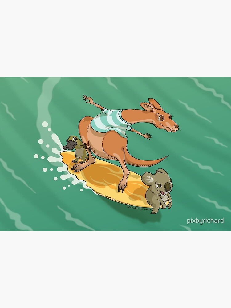 "Surfing kangaroo and friends" Art Print for Sale by pixbyrichard ...