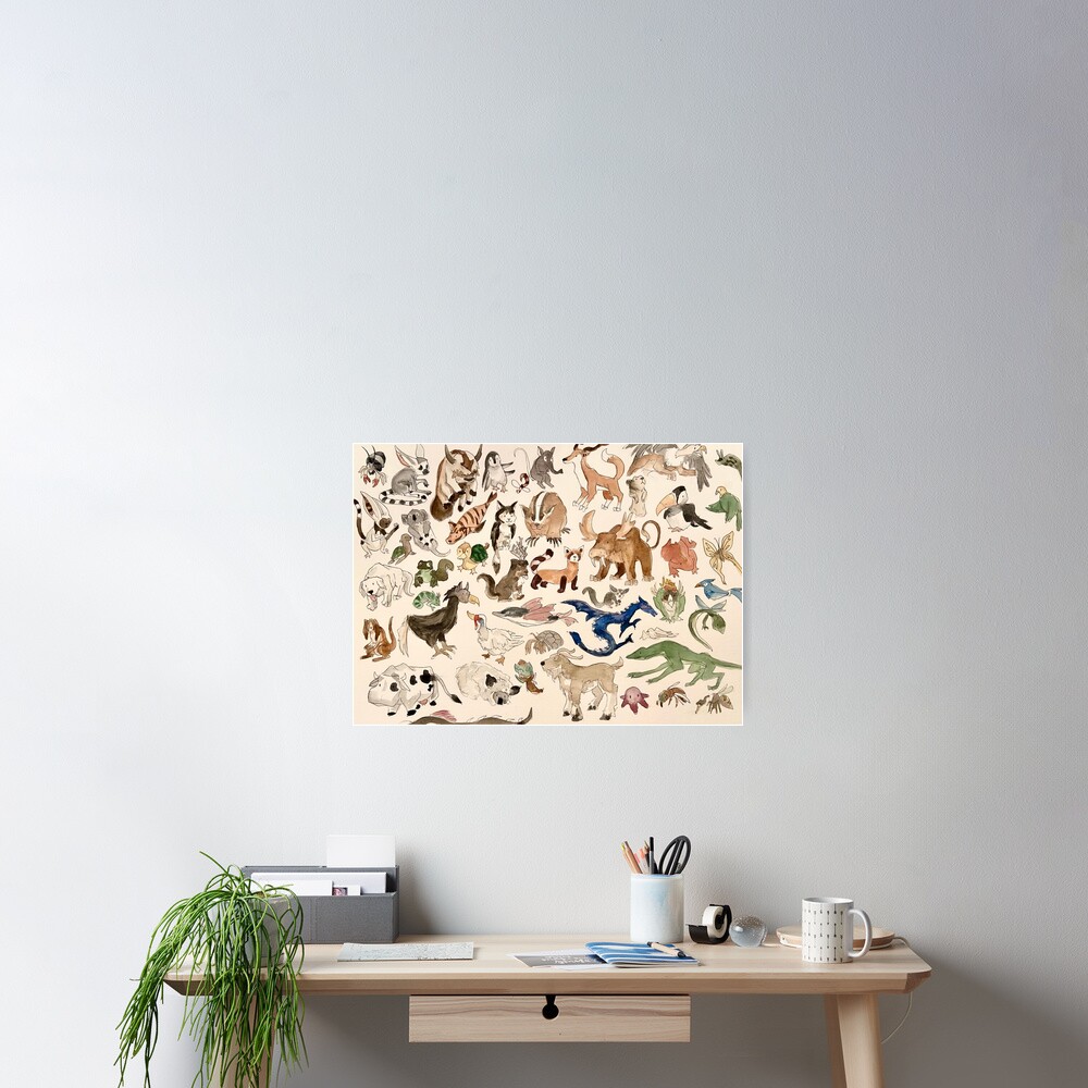 "Avatar Animals print in watercolor, Avatar the Last Airbender show ...
