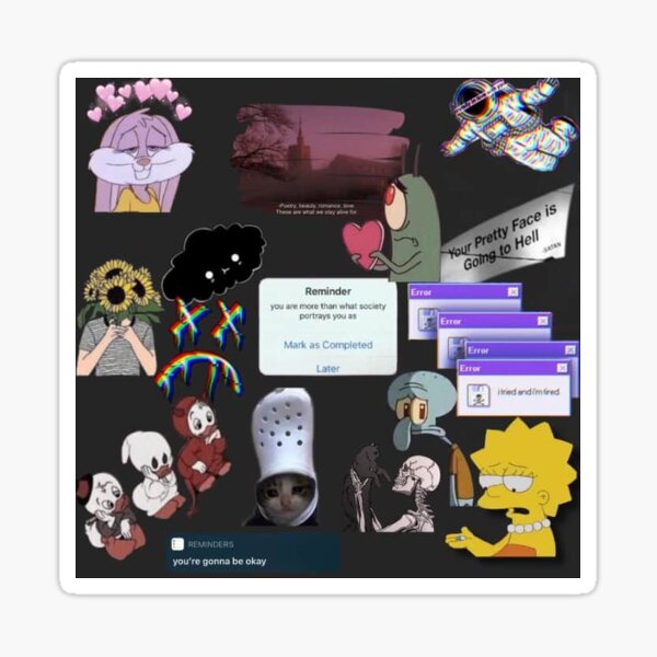 "sad collage" Sticker for Sale by Maritzuh | Redbubble