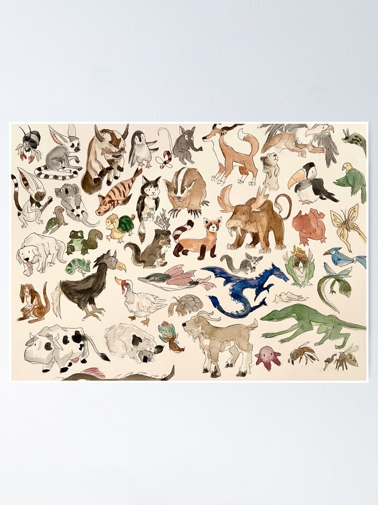 "Avatar animal character prints Avatar the Last Airbender, Watercolor ...