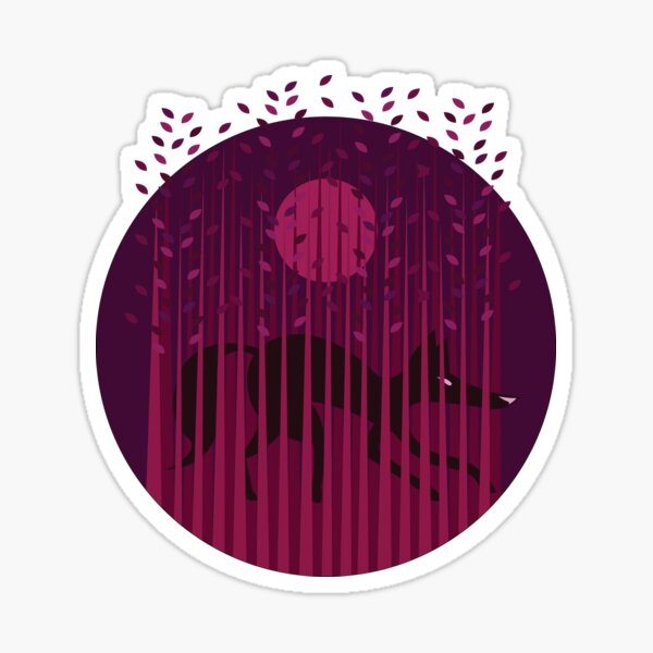 "Night wolf fox hunting in forest" Sticker for Sale by JaimeBrash ...