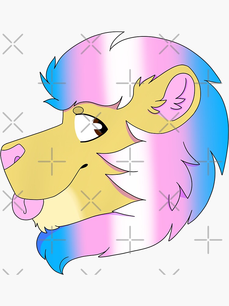 "Trans Pride Lion" Sticker for Sale by csaltstudios | Redbubble