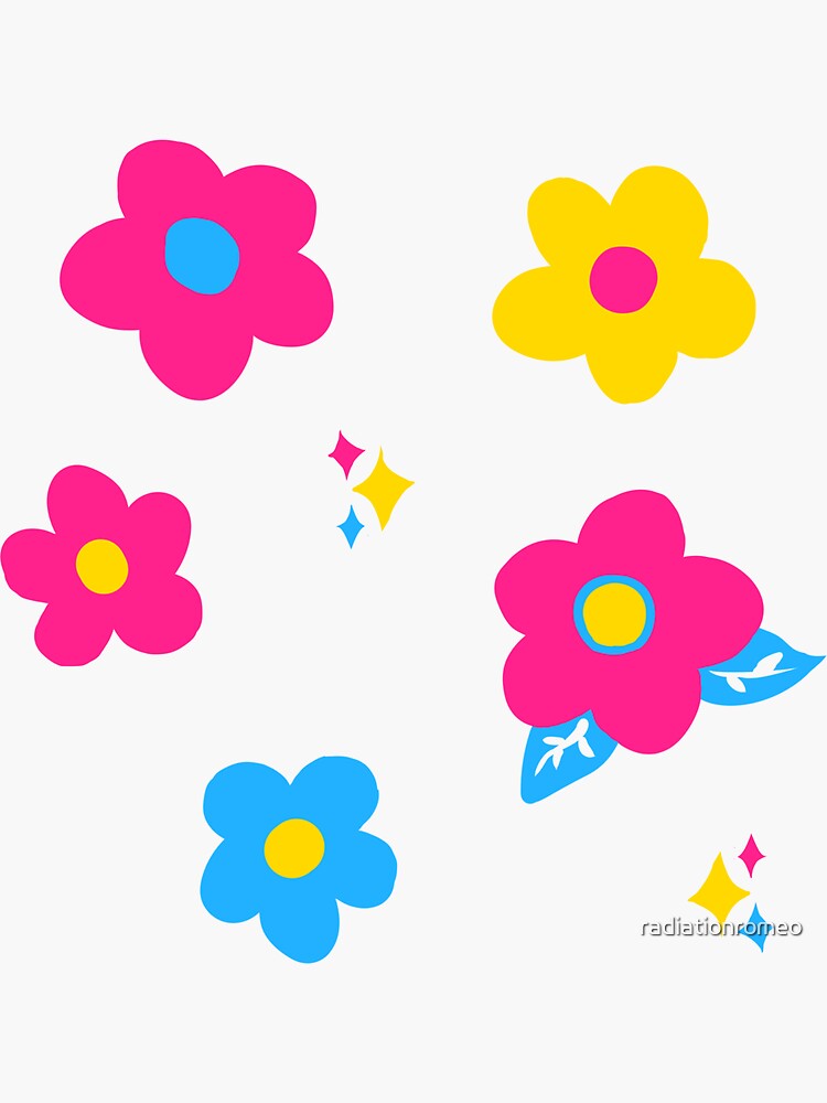 "subtle pan pride flower pack" Sticker by radiationromeo | Redbubble