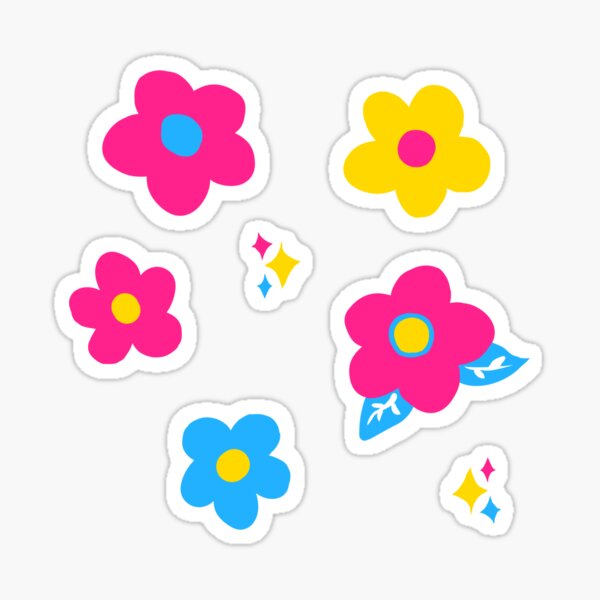 "subtle pan pride flower pack" Sticker by radiationromeo | Redbubble