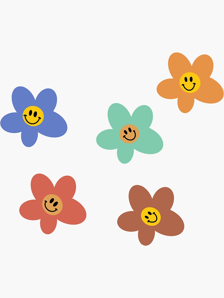 "Flower Smiley Face Pack" Sticker for Sale by neharikar2106 | Redbubble