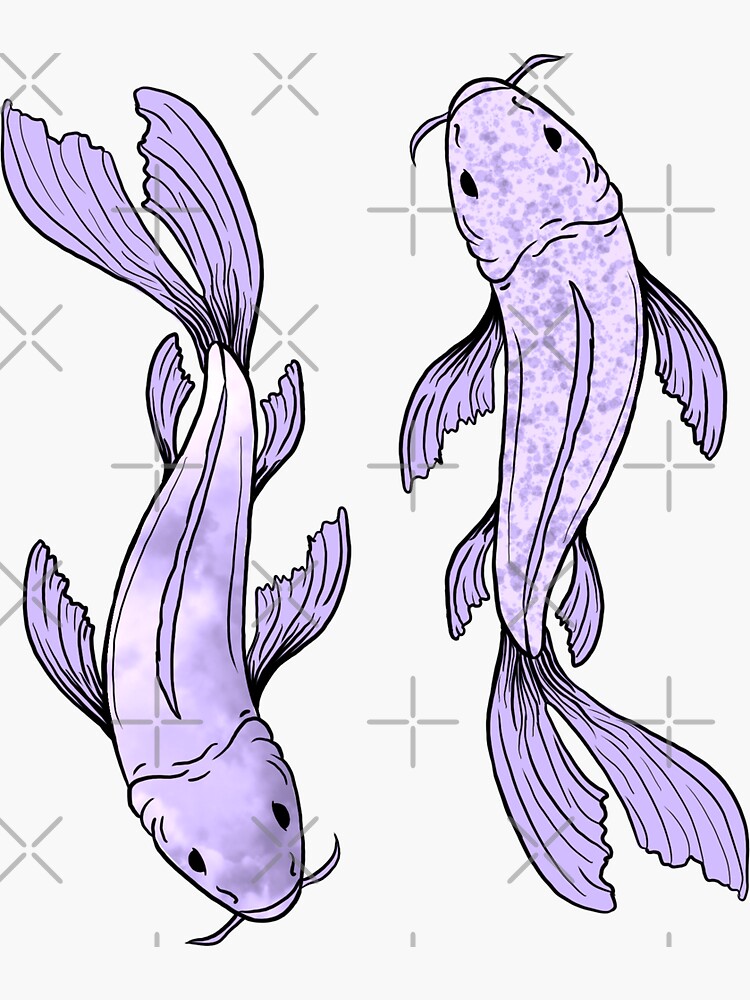 "Cloudy & Speckled Koi - Purple" Sticker for Sale by kherrin | Redbubble