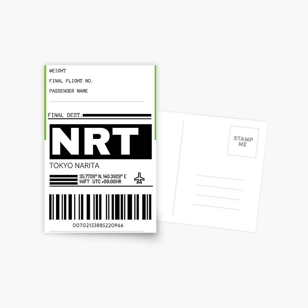 "NRT Tokyo Narita International Airport Luggage Tag " Sticker for Sale ...