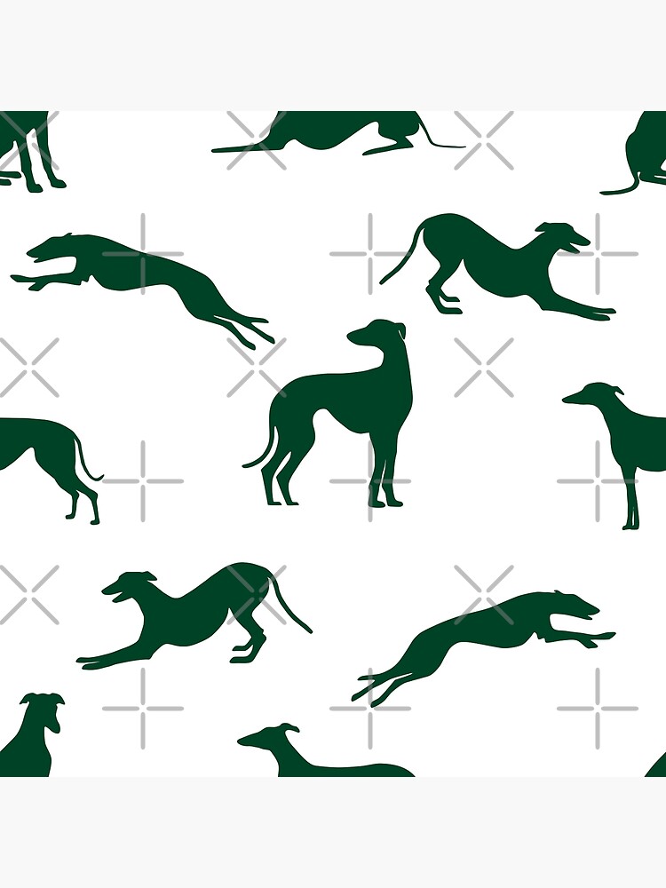 "Greyhound Silhouettes - Green on White" Poster by GreytGraphicals ...