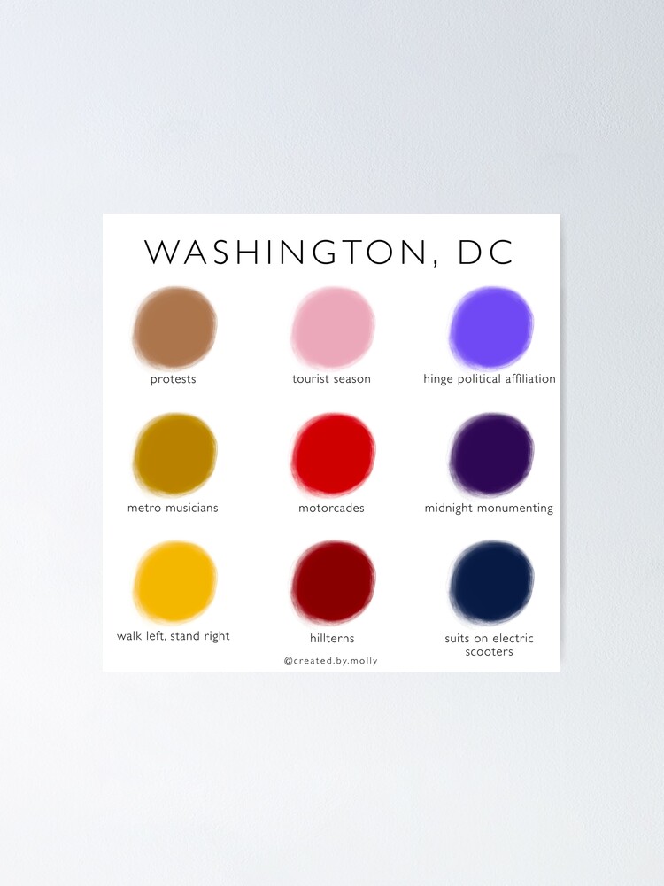 "Washington, DC, Color Palette" Poster for Sale by createdbymolly ...