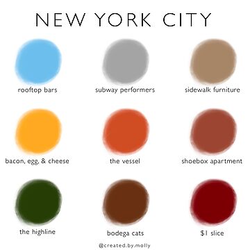 "New York City Color Palette" Poster for Sale by createdbymolly | Redbubble