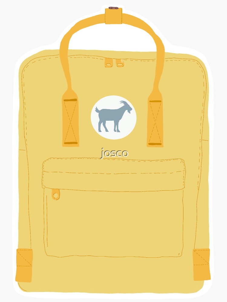 "Yellow Kanken Backpack" Sticker by josco | Redbubble
