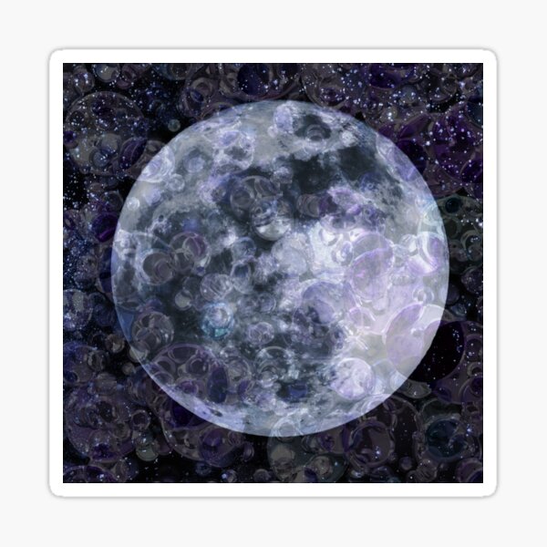 "Bubble moon" Sticker for Sale by MarenKross | Redbubble