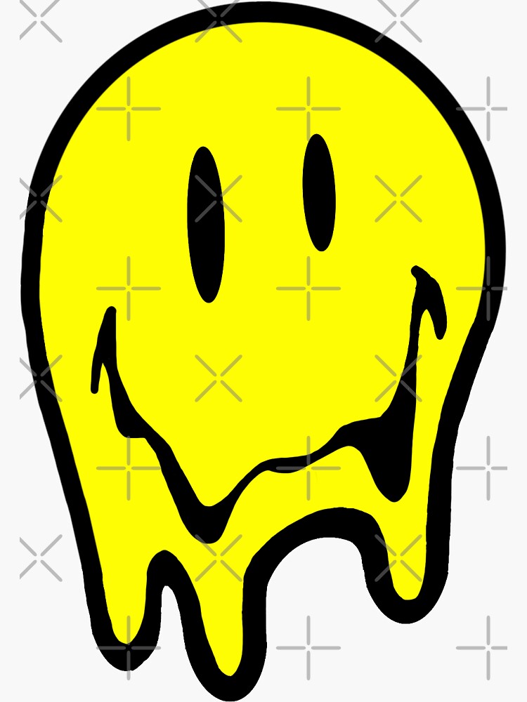 "dripping smiley face " Sticker for Sale by Lilystoltz | Redbubble