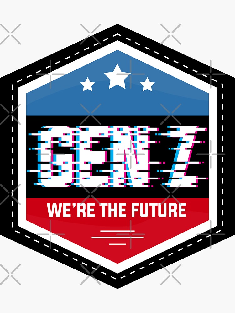 "Gen Z Flag glitch logo" Sticker for Sale by DzineMon | Redbubble