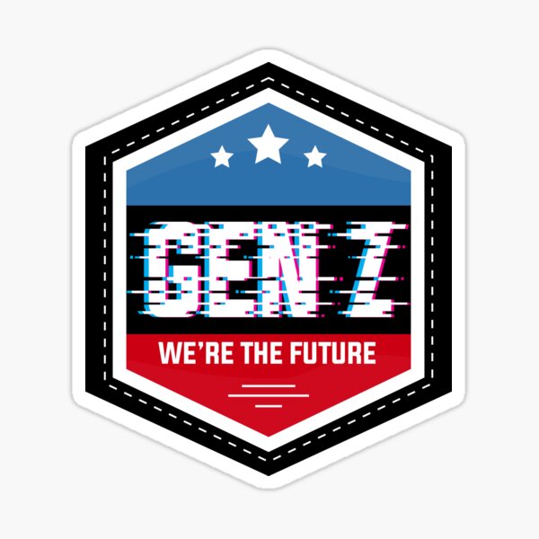 "Gen Z Flag glitch logo" Sticker for Sale by DzineMon | Redbubble
