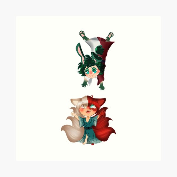 "Bunny Deku and Kitsune Todoroki " Art Print for Sale by Silver-uwu ...