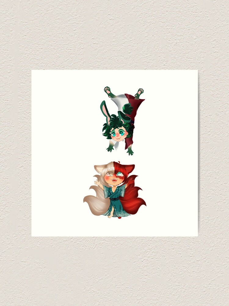 "Bunny Deku and Kitsune Todoroki " Art Print for Sale by Silver-uwu ...