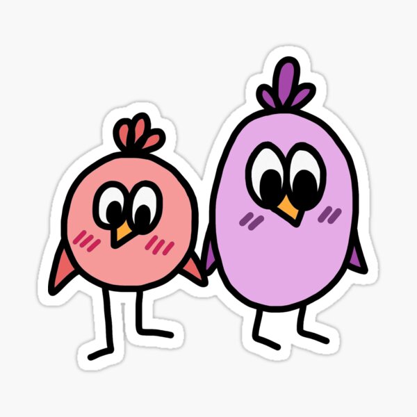"Shy Bird Couple (wlw)" Sticker for Sale by Juliafig2013 | Redbubble