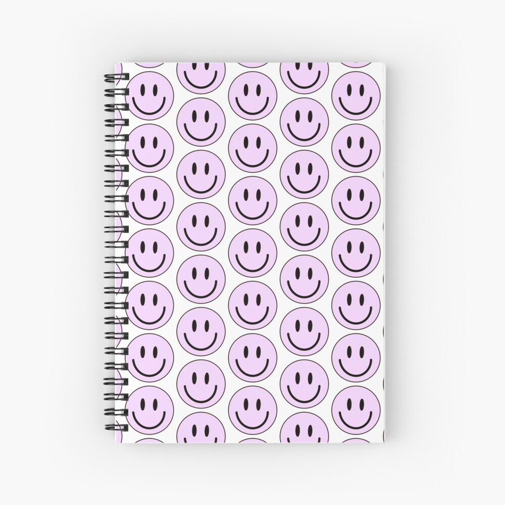 "purple smiley face" Spiral Notebook for Sale by nataliegkim | Redbubble