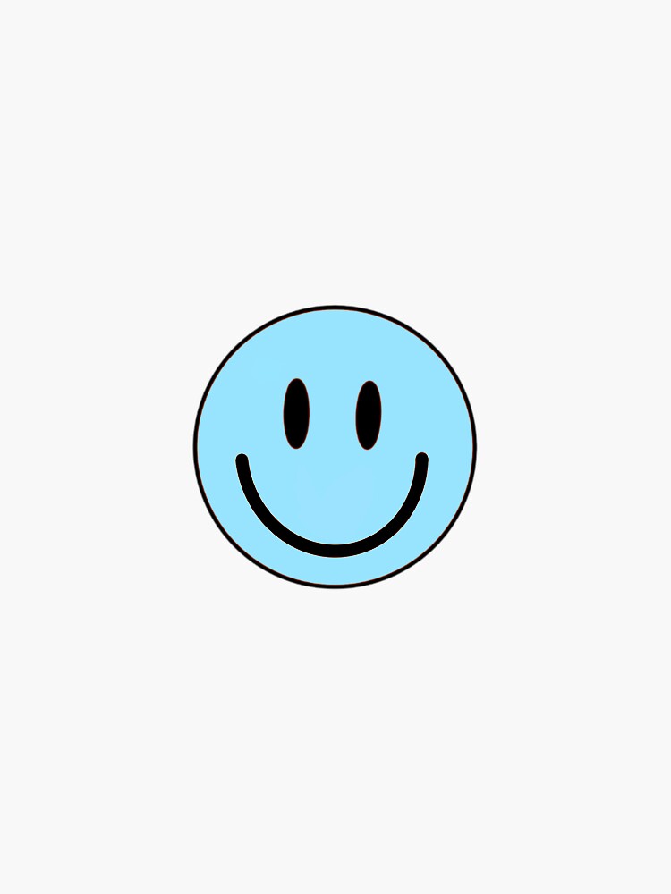 "blue smiley face" Sticker by nataliegkim | Redbubble