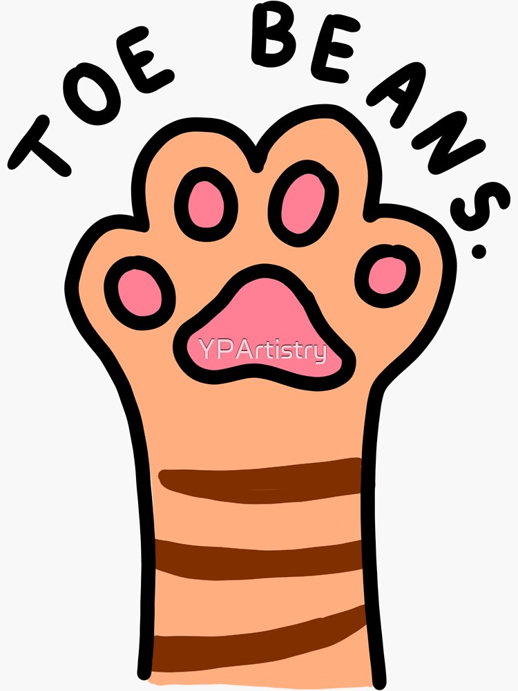 "Cat Toe Beans Paw" Sticker for Sale by YPArtistry | Redbubble