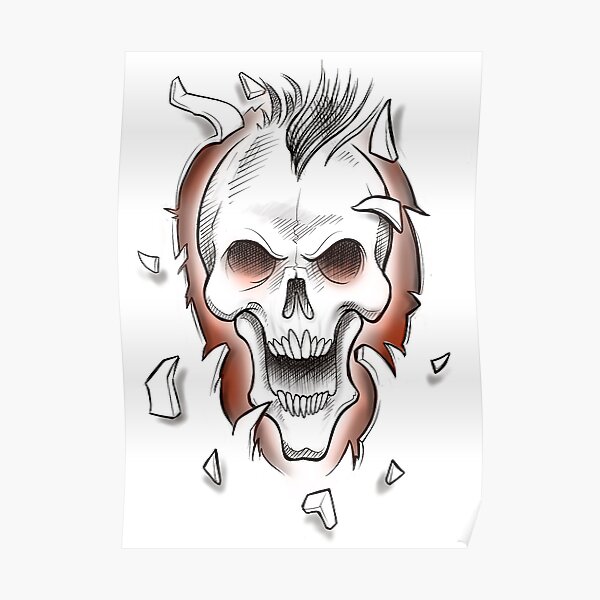 "Skull Explosion" Poster by RevChadWells | Redbubble