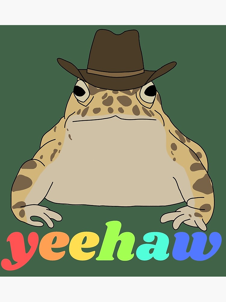 "Yeehaw Cowboy Toad Frog Funny Meme" Photographic Print for Sale by elliedesignsuk | Redbubble