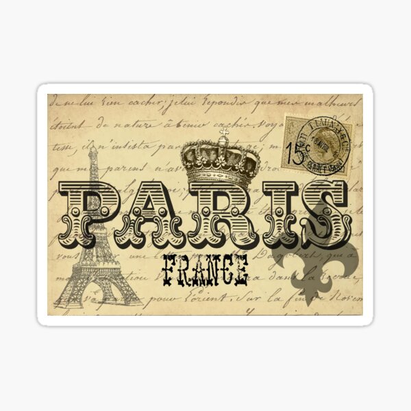 Paris Postal Sticker Sticker For Sale By Edleon Redbubble