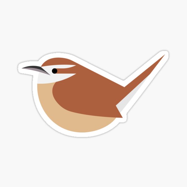 "Minimalist Carolina Wren" Sticker for Sale by jspiggle | Redbubble