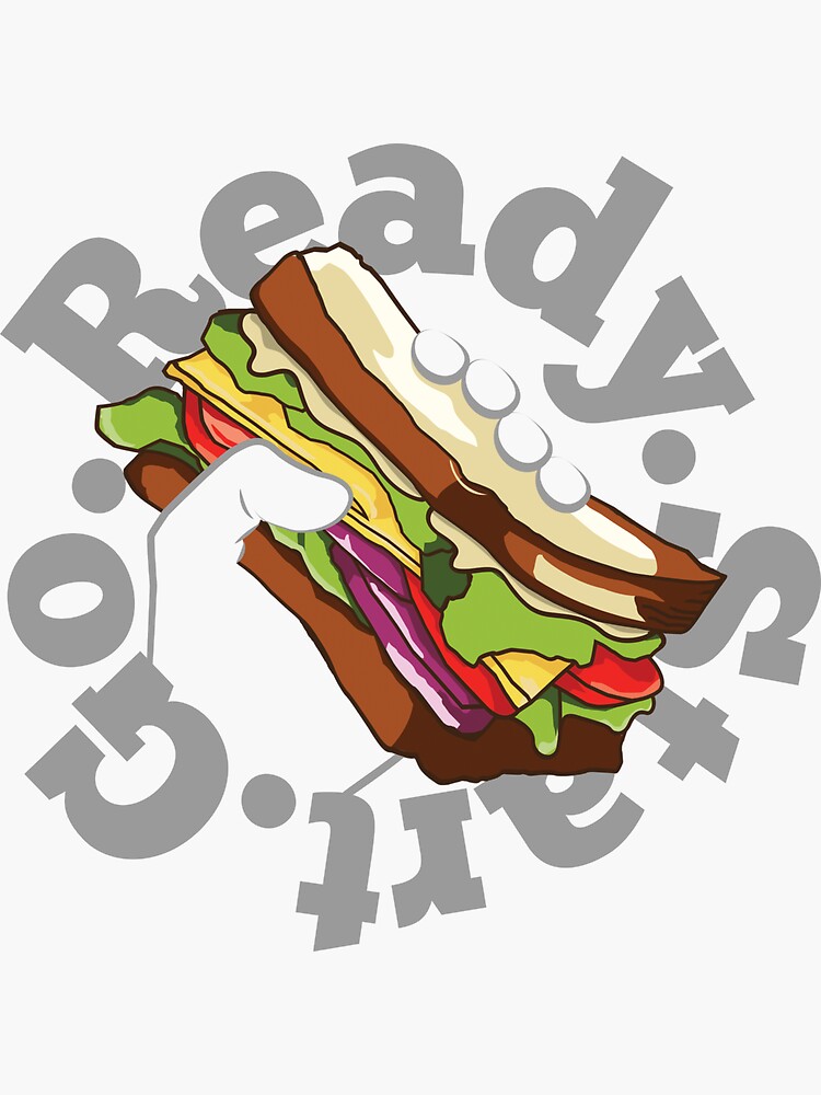 "Ready Start Go Sandwich" Sticker for Sale by vonDesign | Redbubble