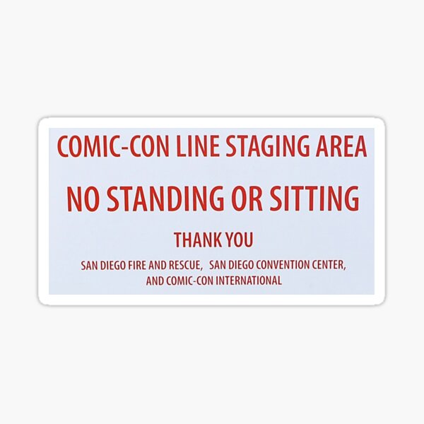 "comic con line staging" Sticker for Sale by rickcel | Redbubble