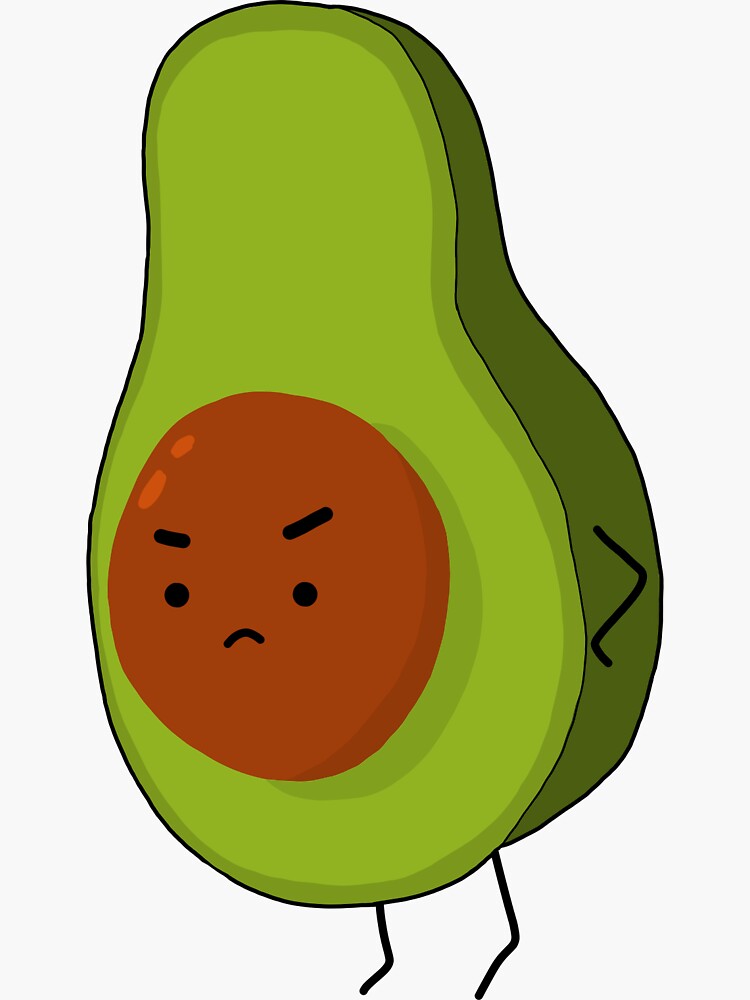 "angry avocado" Sticker by cincondy | Redbubble