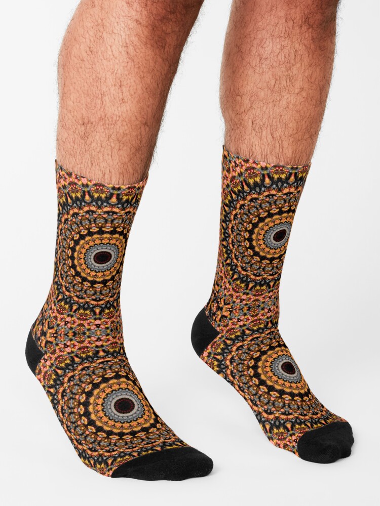 "Orange mandala of success." Socks for Sale by cr6zym1nd | Redbubble