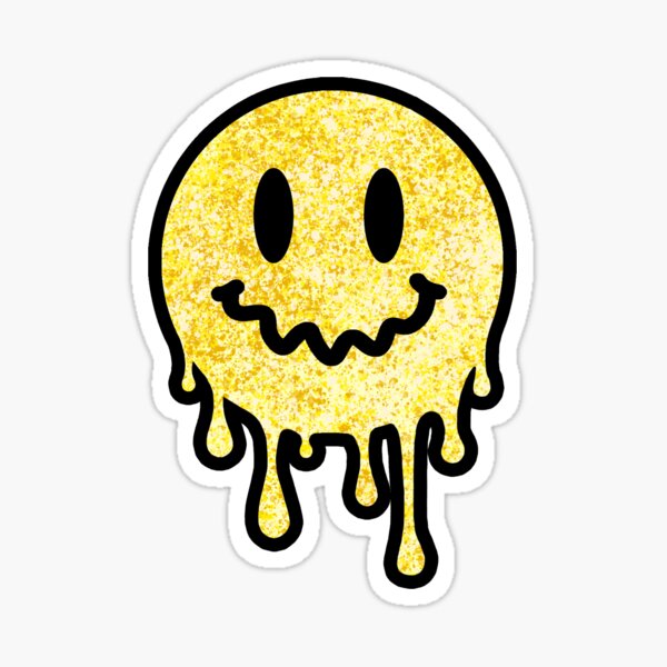 "Melting Smiley Face" Sticker for Sale by Christina Fichtl | Redbubble