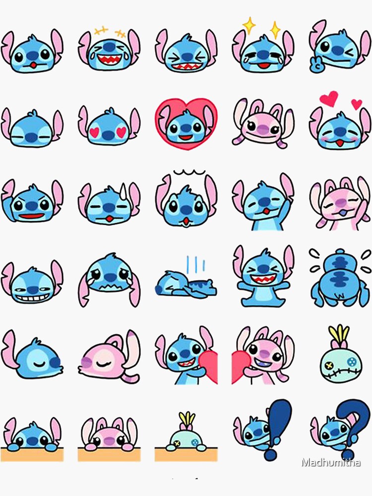 "Cute Stitch Stickers" Sticker for Sale by Madhumitha | Redbubble