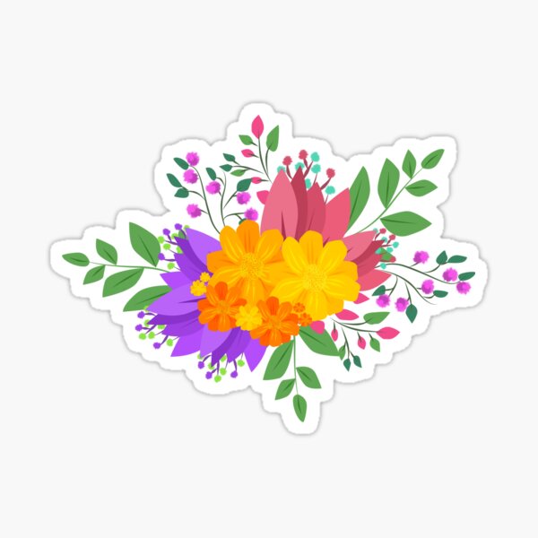 "Floral Corner Border - Black BG" Sticker by Yesido | Redbubble
