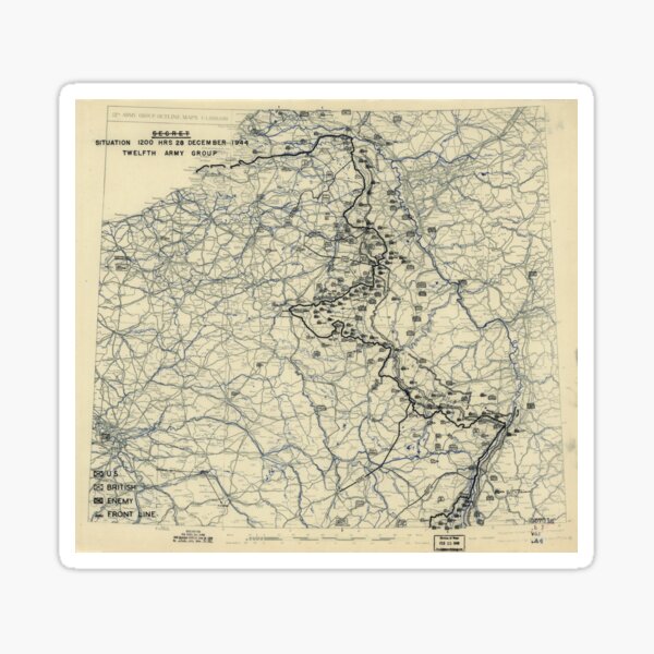 "December 28 1944 World War II HQ Twelfth Army Group situation map ...