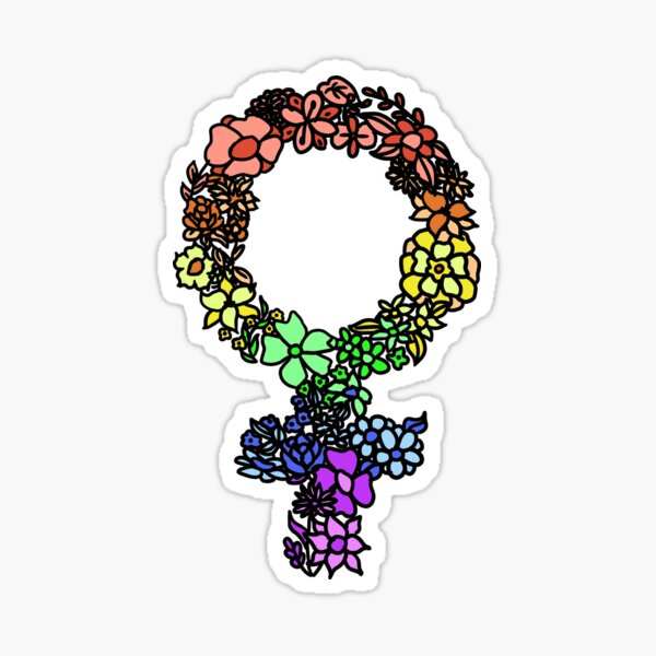 "rainbow pride female symbol" Sticker by purplehue | Redbubble