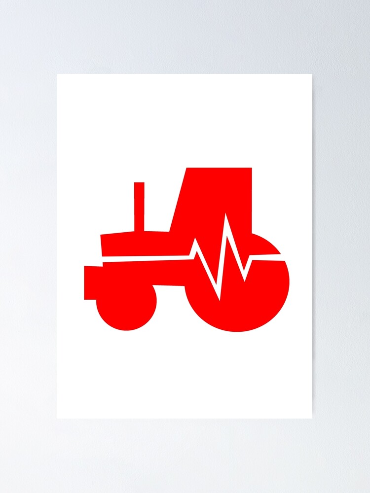 "Tractor Heartbeat Logo" Poster for Sale by thefunnyfarmer | Redbubble