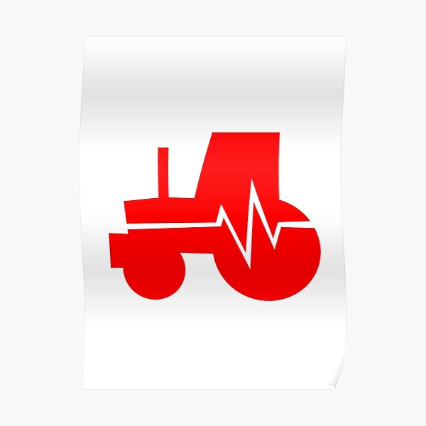"Tractor Heartbeat Logo" Poster for Sale by thefunnyfarmer | Redbubble