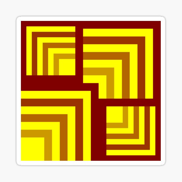 "Geometric Patterns - Red & Yellow" Sticker for Sale by Patternsdesign ...