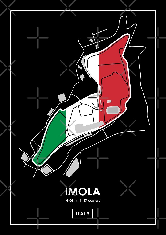 "Imola - Italy Track Map FLAG" by Andrea Anastasio | Redbubble